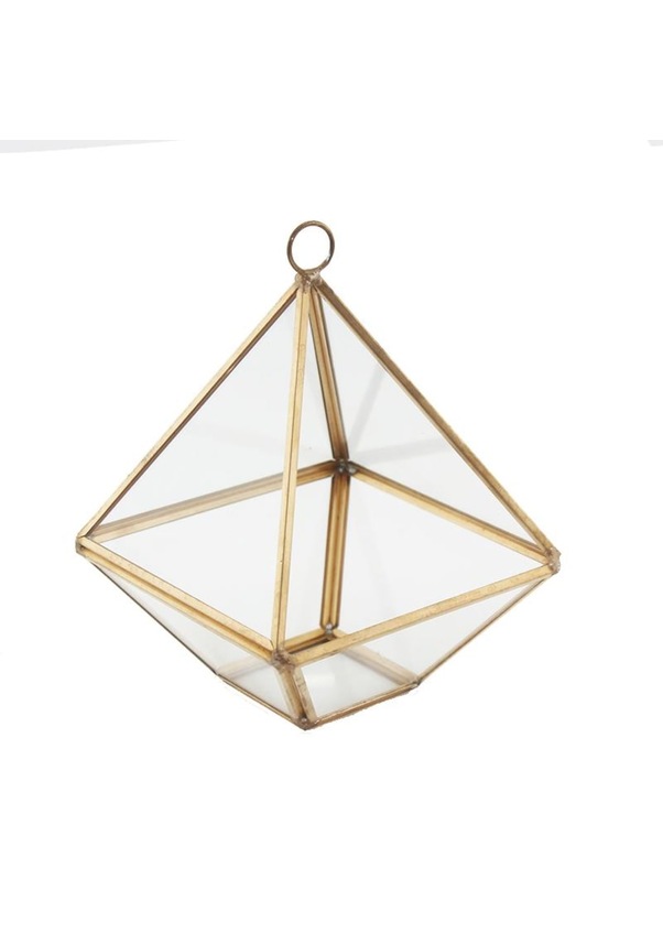 Mutluadim 12X10Cm Cam Fanus Üçgen Prizma Rose Renk Terrarium Fiyatları ...