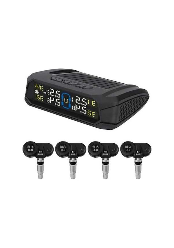 Cordial 6 Alarm Modlu, 4 Sensörlü Kablosuz Güneş Enerjili Lastik Basınç ...