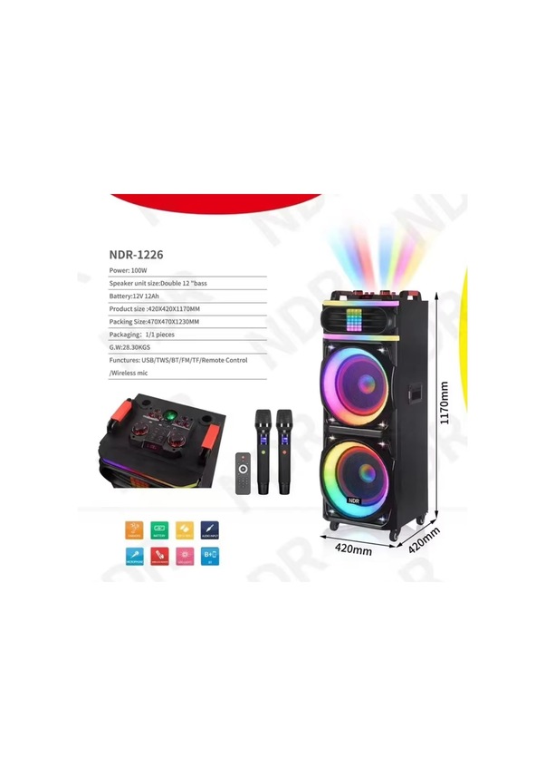 Platoon Pl-4609 Rgb Işıklı Usb/tf/fm/bt/tws Kablosuz Mikrofonlu Öğretmen/toplantı Anfisi Ndr ...