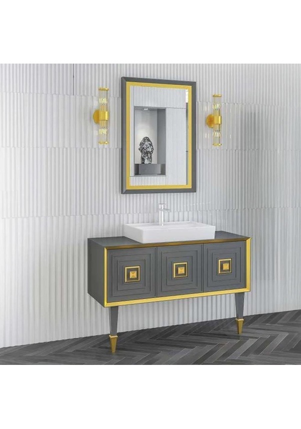 Denko Hazel 120 Cm Mdf Antrasit Gri Banyo Dolabı Takımı Fiyatları ve ...