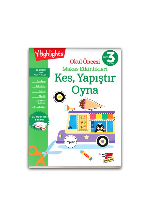 Okul Öncesi Makas Etkinlikleri Kes Yapıştır Oyna 3 Seviye Fiyatları