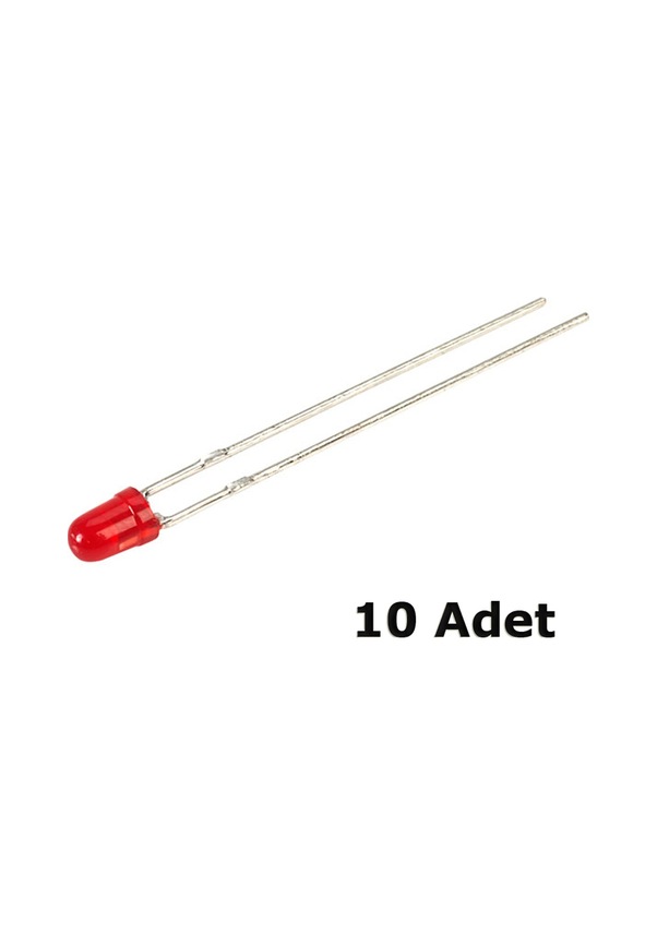 3mm Kırmızı Led - 200-300 mcd - 10 Adet Fiyatları ve Özellikleri