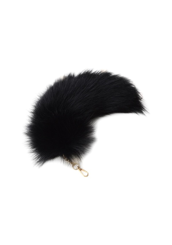 Kabarık Kürk Kurt Kuyruk Anahtar Zinciri Siyah Kırmızı Mor Tilki Kuyruk ...