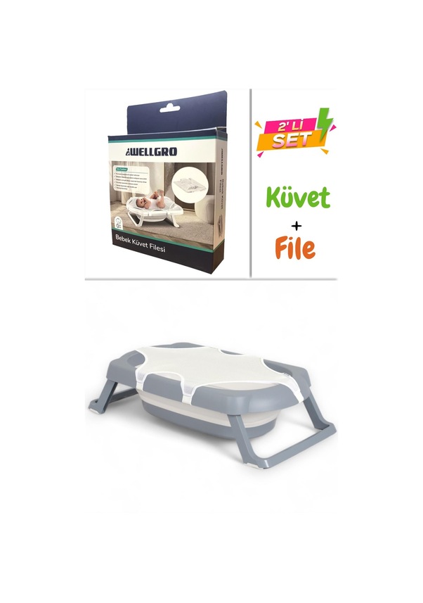 Wellgro 2 Parça Katlanır Bebek Küveti Ve Filesi, Katlanır Küvet ...
