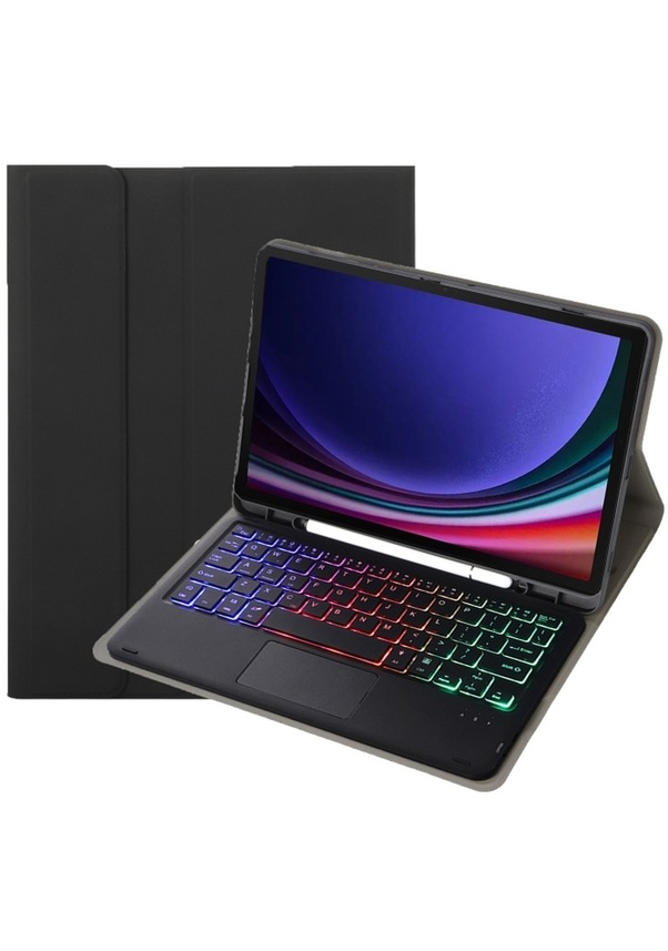 Samsung Uyumlu Galaxy Tab S9 Dokunmatik Arka Işık Bluetooth Klavye Deri ...