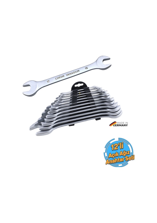 İki Ağızlı Anahtar Seti Takımı 12'li Çatal Ağız Ağızlı Tip Anahtar 6 ...