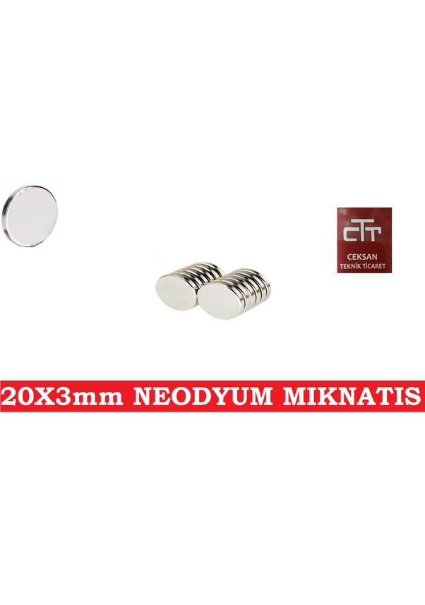 Neodyum Miknatis 20X3Mm Neodyum Miknatis- Güçlü Miknatis 20 Adet ...