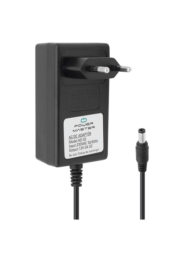 POWERMASTER PM-12667 12 VOLT - 3 AMPER PLASTİK KASA PRİZ TİPİ ADAPTÖR 5 ...