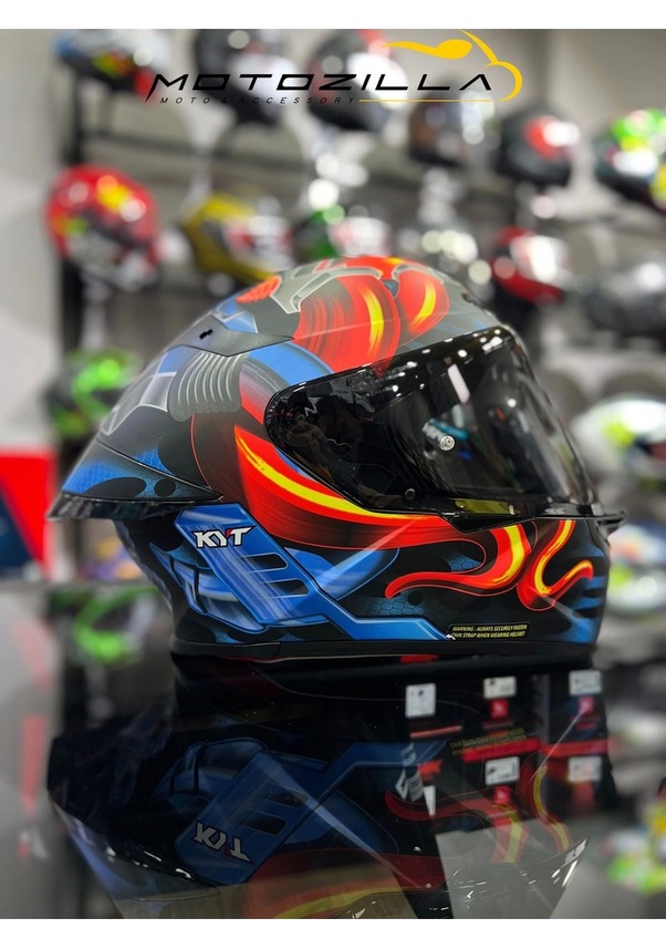 Kyt Tt-Revo Magnet Şeffaf Vizörlü Kask Kırmızı- Mavi - Siyah S ...