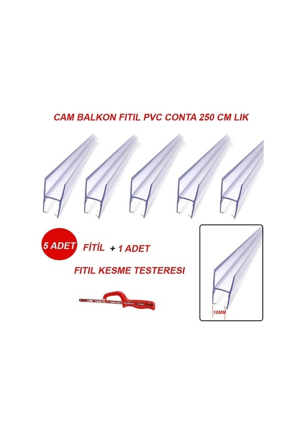 Cam Balkon Pvc Plastik Conta Fitil -250Cm Lik -5 Adet -H 10Mm ...