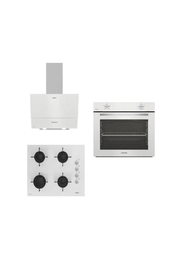 Altus ALA 310HW - ALA 159 DHW - ALA 535 HW Beyaz Cam Ankastre Set ...