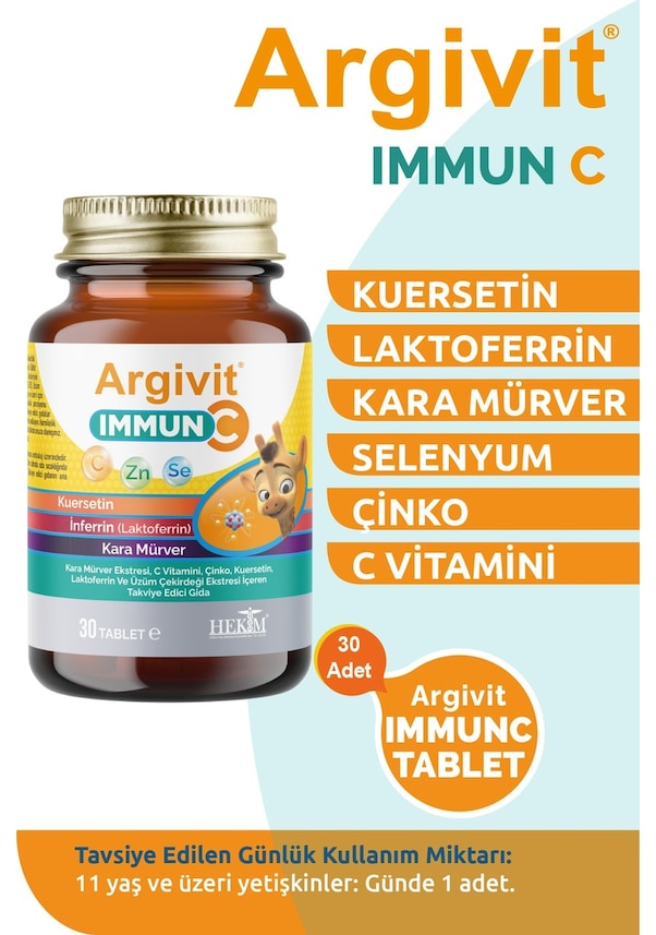 Argivit Immun C Takviye Edici Gıda 30 Tablet Fiyatları ve Özellikleri