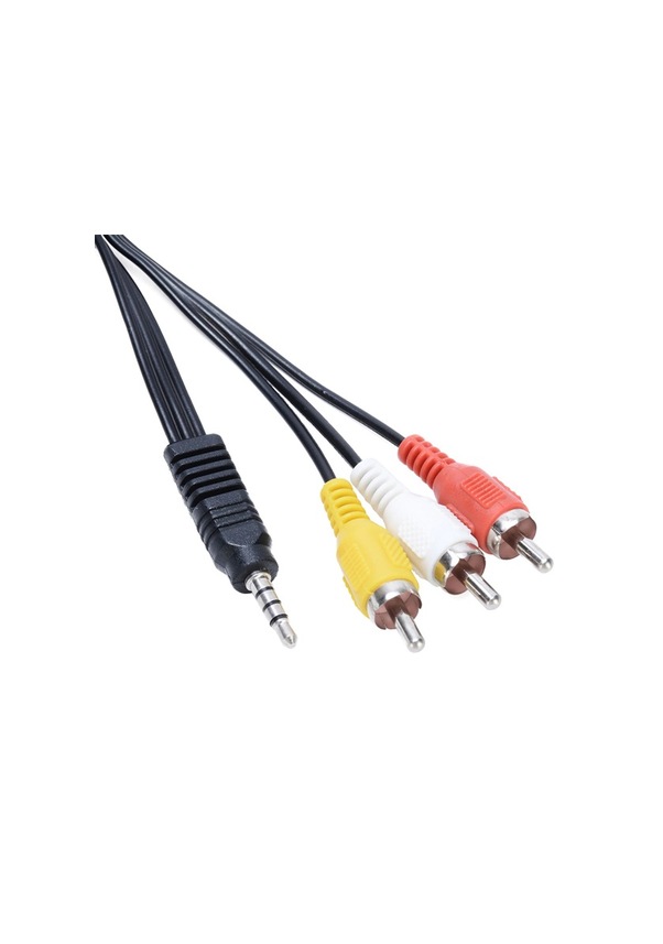 Uydu Alıcısı Av Kablo 3.5 Mm St Erkek / 3 Rca Kablo 1.2 Metre Kısa Jack ...