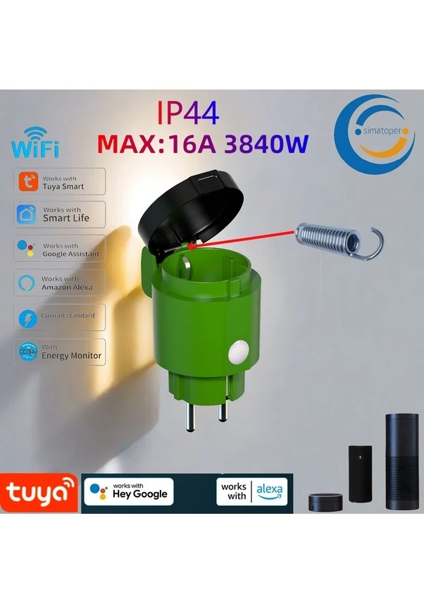 Motion003 Zigbee 3.0 Akıllı Wifi Dis Mekan Prizi 1 Paket Sesli Kontrol ...