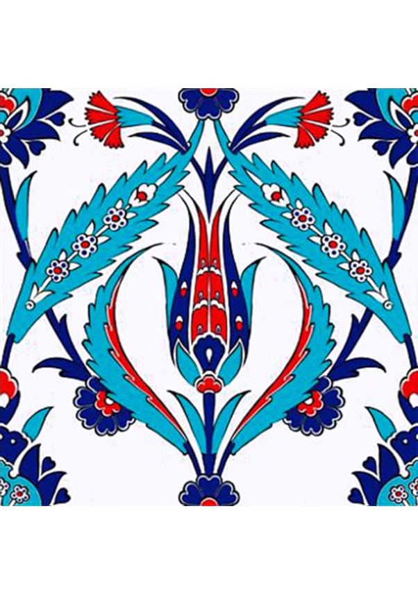 Armada Çini 20x20 Cm Ac 2 Kırmızı Lale Desenli İznik Çini Seramik ...