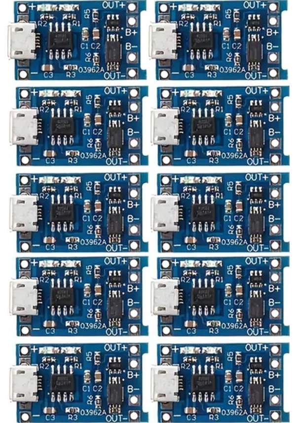 Lumaworld 10 Adet Tp4056 Micro Usb Şarj Modülü 18650 Bms 5v 1a Pil Şarj ...