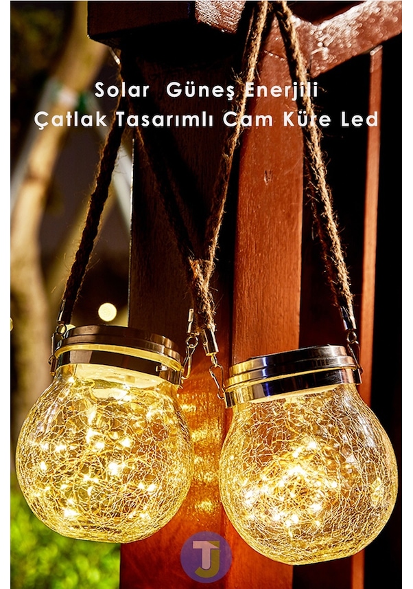 Technojet 2li Güneş Enerjili Solar Sarkıt Cam Led Işık Küre Bahçe ...