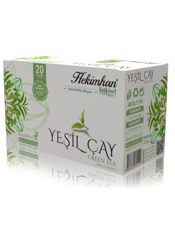 Hekimhan Bitkisel Yeşil Çay Doğal Bitki Süzen Poşet Çay 20 x 2 G ...