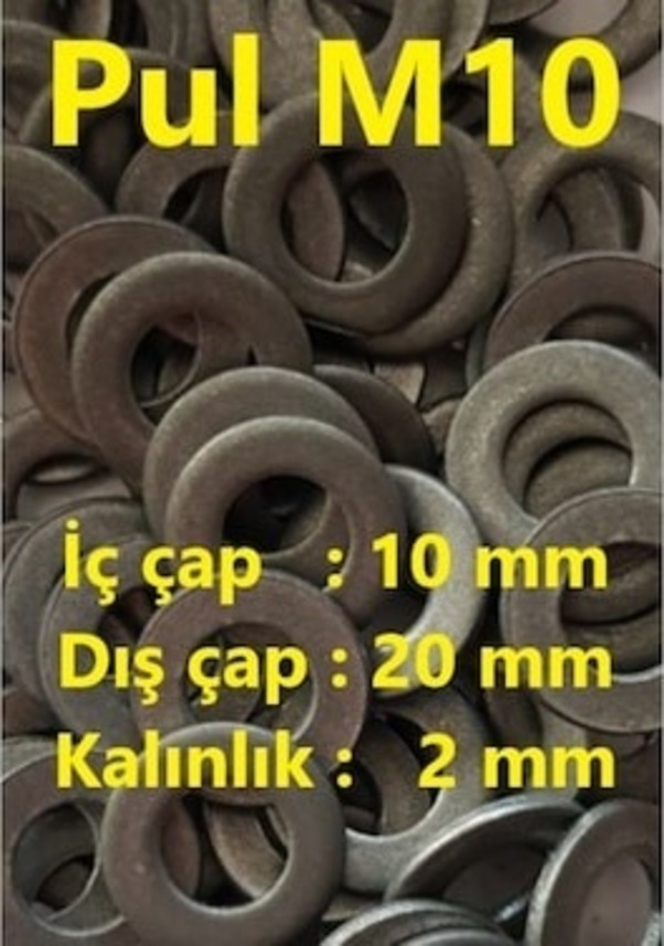 M10 Pul - İç Çap:10mm-dış Çap:20mm-kalınlık:2mm - 20 Adet Fiyatları ve ...