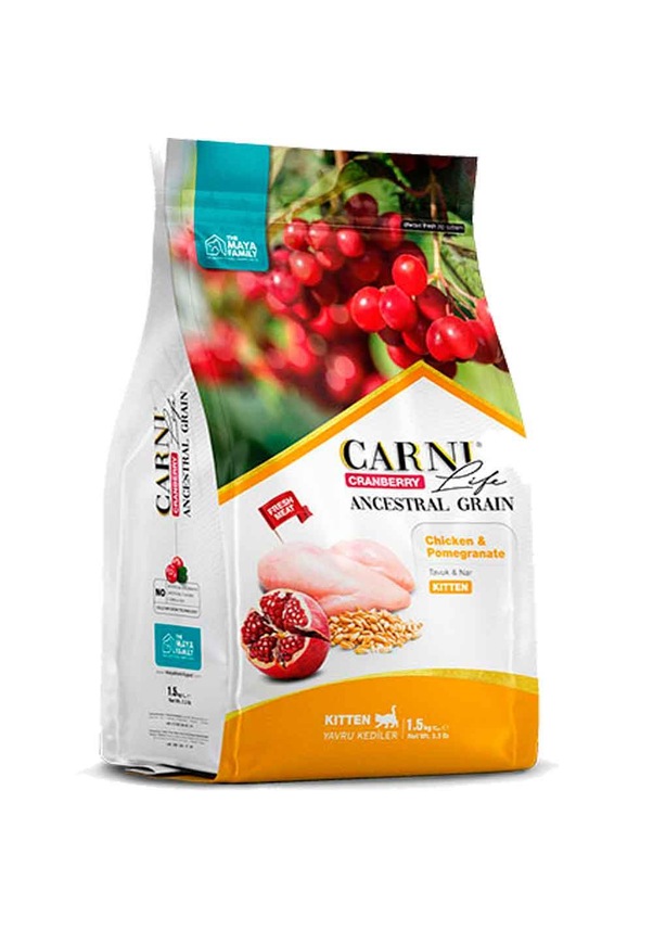 Carni Life Tavuk Nar ve Kızılcıklı Yavru Kedi Maması 1500 G Fiyatları ...
