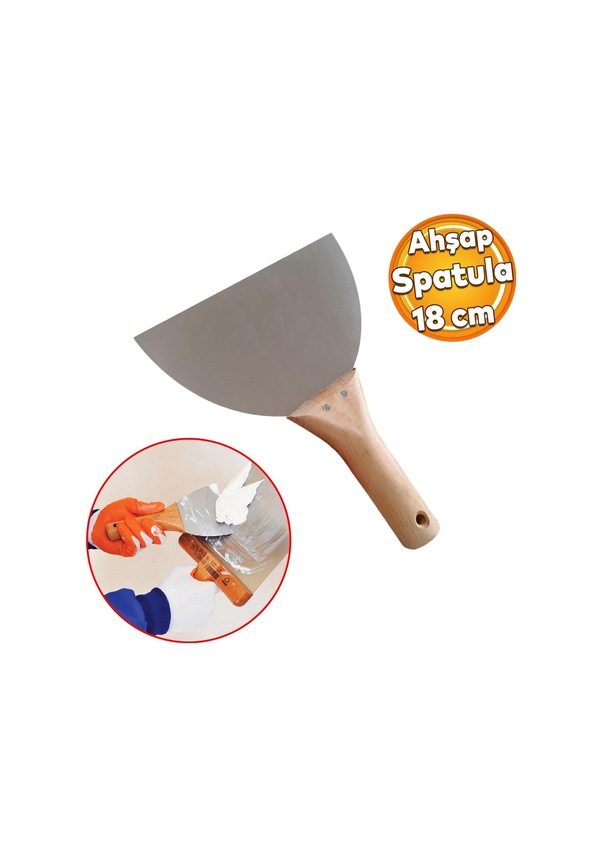 Ahşap Saplı Metal Macun Spatula Temizlik Boya Sıva Kazıma Harç ...
