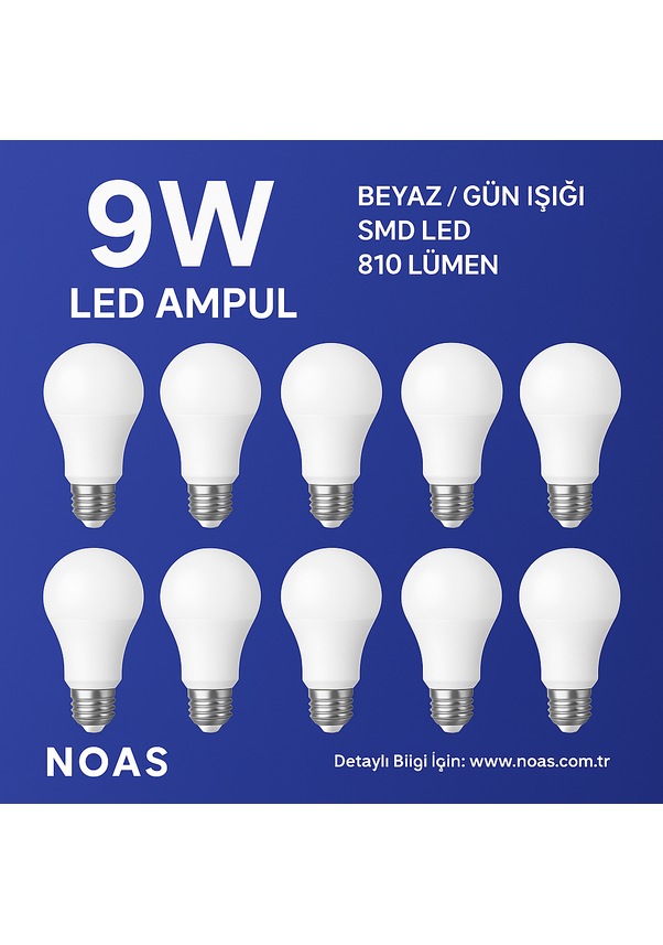 Noas 9w Led Ampul 10'lu Beyaz Fiyatları ve Özellikleri