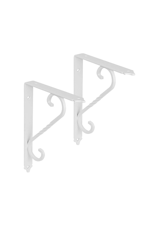 Ferforje Raf Altı Ayak Dekoratif Raf Altı Tutucu Ayak Demir 11cm-15cm 2 Adet Raf Altı Beyaz ...