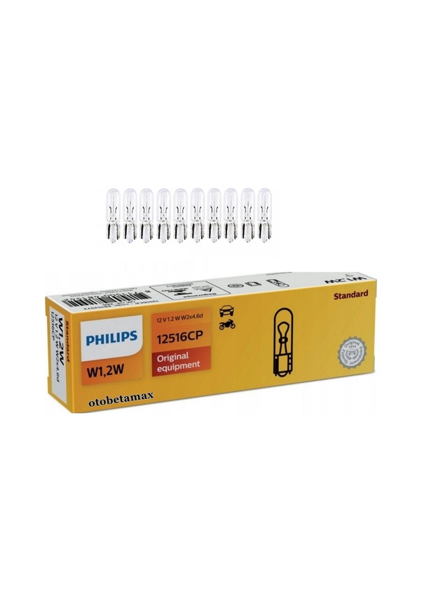 Philips 12V Ampul W1.2W Küçük Dipsiz 1.2W - 12516Cp 10 Adet Fiyatları ...
