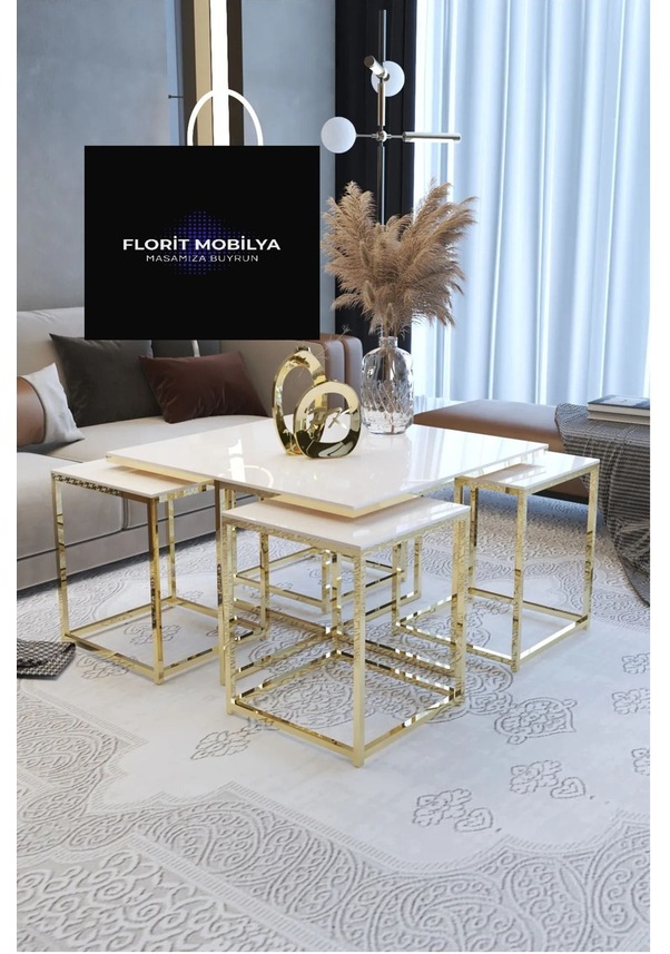 Florit Mobilya Klasik Orta Sehpa,zigon Sehpa,4+1 Sehpa,pizza Sehpa,gold ...