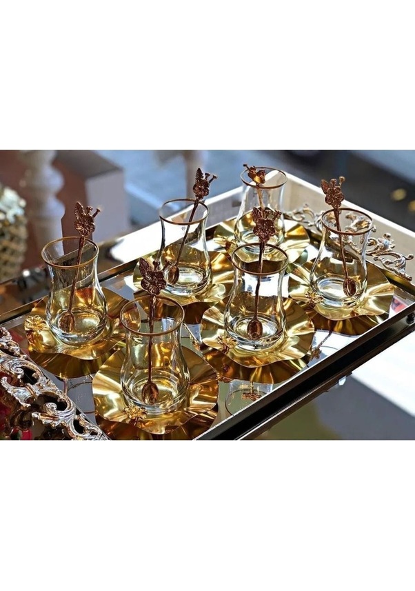 6 Kişilik 18 Parça Japon Güllü Lüks Çay Seti Bardağı Takımı Yeni Seri ...