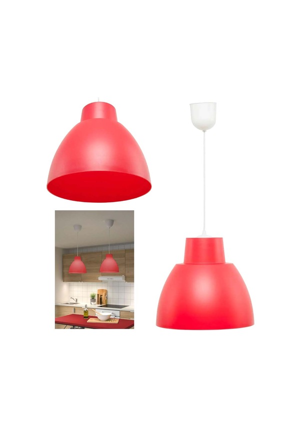 Sarkıt Lamba Avize Kablo Seti Dahil 29cm Kırmızı Tavan Lambası JB035 ...