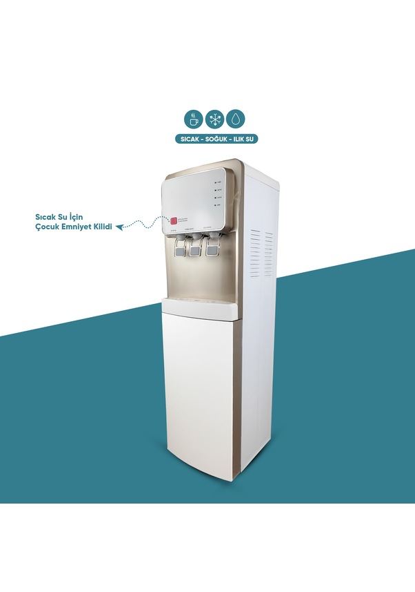 Sıcak Soğuk Ilık 3 Musluklu Beyaz Gold Arıtmalı Sebil Fiyatları ve ...