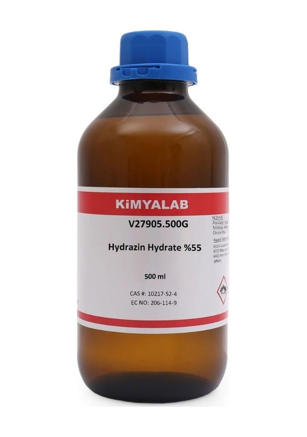 Kimyalab Hidrazin Hidrat %55 Cam Şişe 500 ML Fiyatları ve Özellikleri