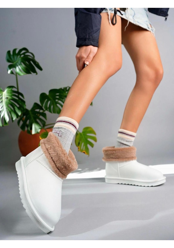 Kadın Su Geçirmez İçi Tamamen Kürklü Eva Bot Beyaz 40 Fiyatları ve ...