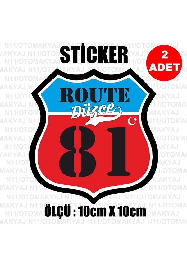 81 Düzce Plaka Rota Sticker Araba Kask Motosiklet Laptop Etiket ...