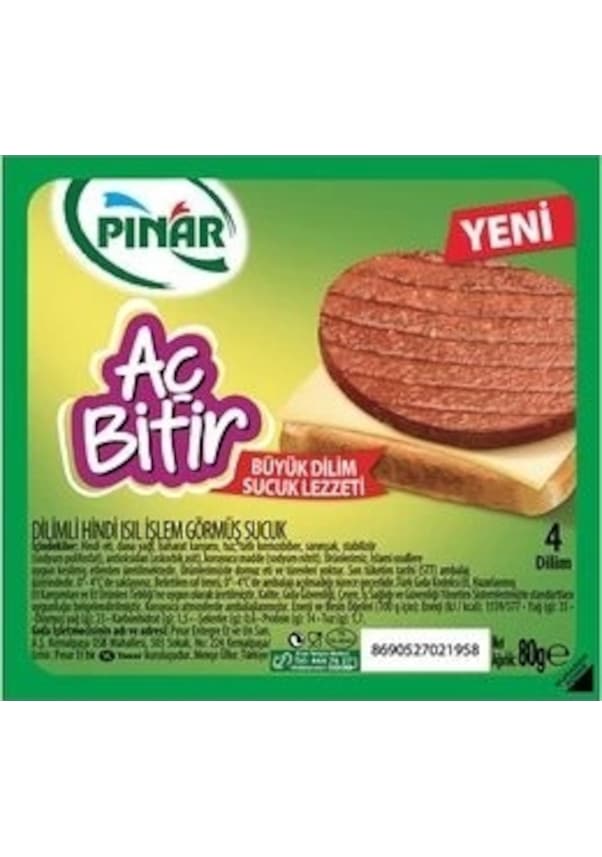Pınar Sucuk Hindi Dilimli Aç Bitir 80 G Fiyatları ve Özellikleri