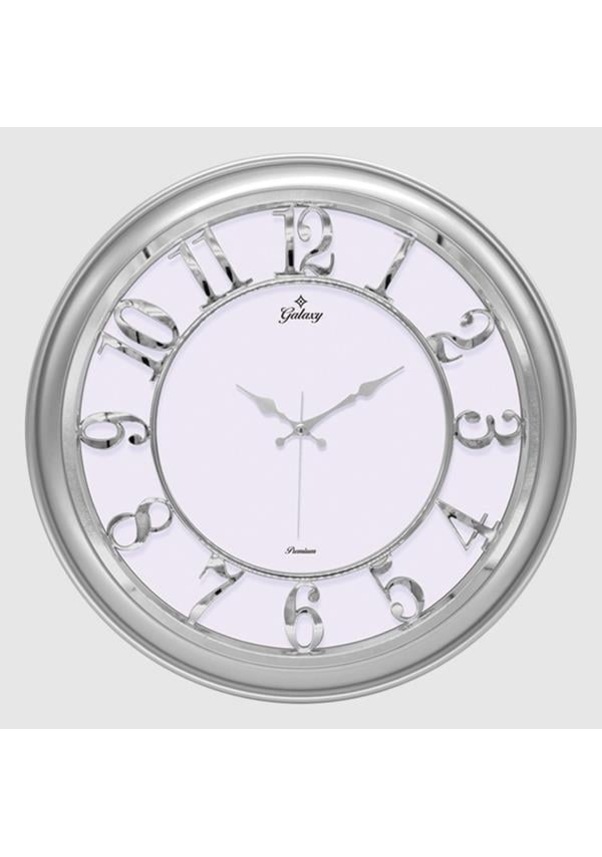 Mf-1965-gk Duvar Saati Gümüş Gri Çerçeveli İçi Beyaz 45cm Kabartma ...