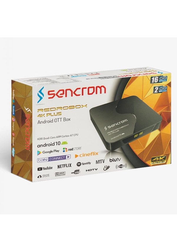 Sencrom Redro Box 4K Plus 16 GB Android Tv Uydu Alıcı Fiyatları ve Özellikleri