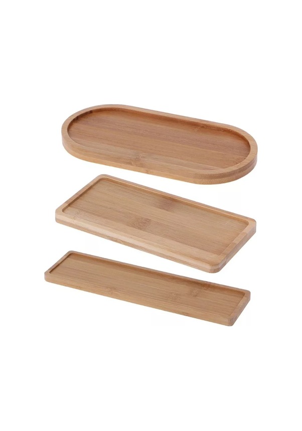 F-oval Şekil Bambu Ahşap Tabak Bitki Tepsisi Mini Bitki Saksı Standı ...