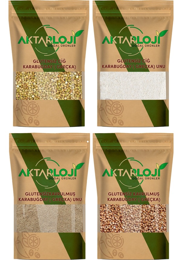 4 Lü 400 Gr Karabuğday Seti 100 ' Er Gram Çiğ Un Ve Tane 100 ' Er Gram ...