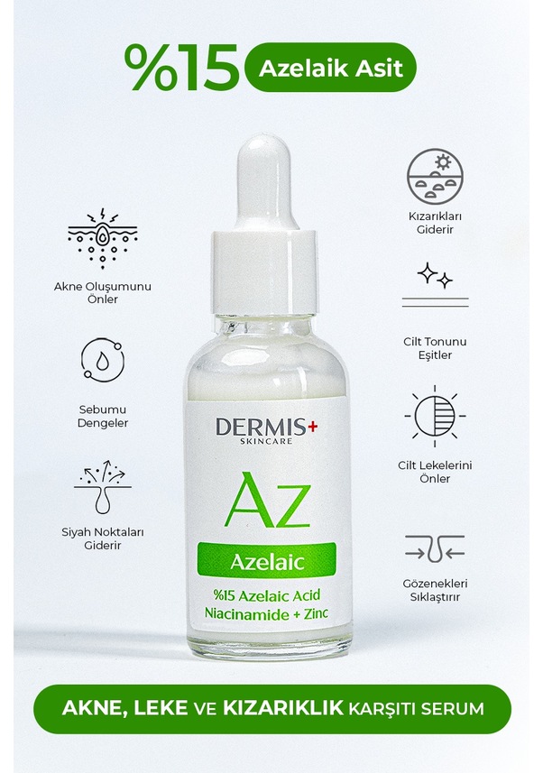 Dermis Plus Azelaik Asit Akne Leke ve Kızarıklık Karşıtı Serum 30 ML ...