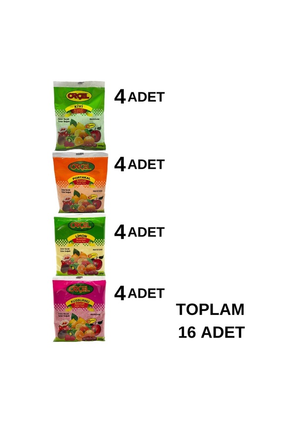 Orçel 4 Çeşit Karma Koli Aromalı İçecek Tozu Oralet 16 X 300 G ...