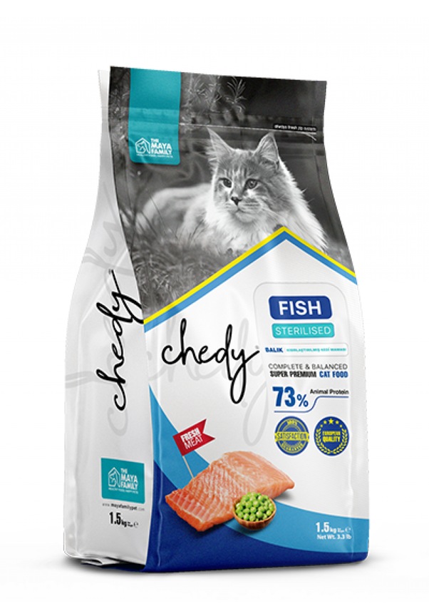 Chedy Kısırlaştırılmış Balıklı Yetişkin Kedi Maması 1500 G Fiyatları Ve