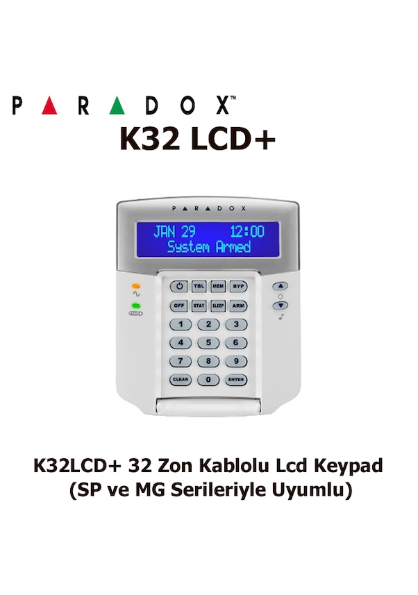Paradox K32Lcd+ 32 Zon Kablolu Lcd Keypad (Sp Ve Mg Serileriyle ...