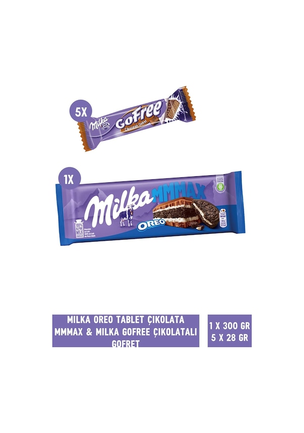 Milka Oreo Tablet Çikolata Mmmax 300 G + Milka Gofree Çikolatalı Gofret ...