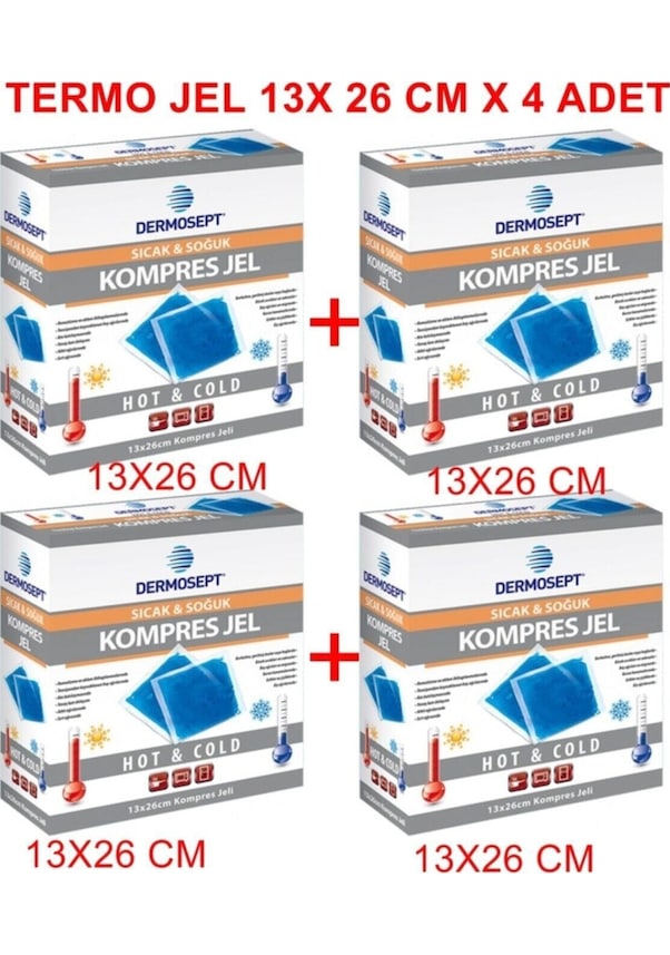 Dermosept Sıcak Soğuk Termo Jel Kompres Buz Jel Termojel 4'lü 13 x 26 CM Fiyatları ve Özellikleri