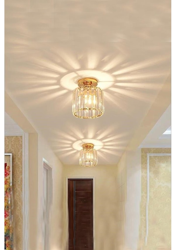 İstanbul Avize Plafonyer Tavan Gold Y-12 Kristal Taşlı Avize Fiyatları ...