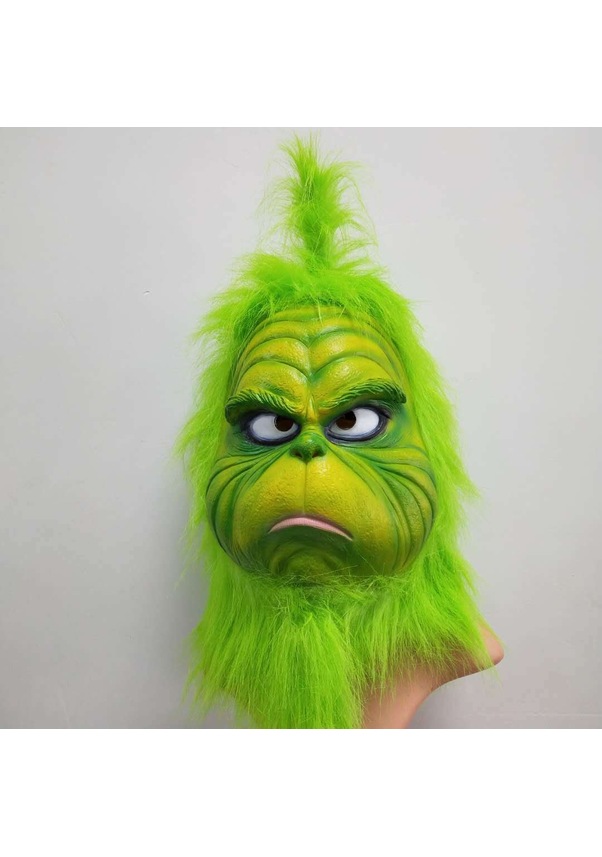 Sevimli Yeşil Grinch Maskesi Yetişkinler İçin Noel Maskesi, Komik Yeşil ...