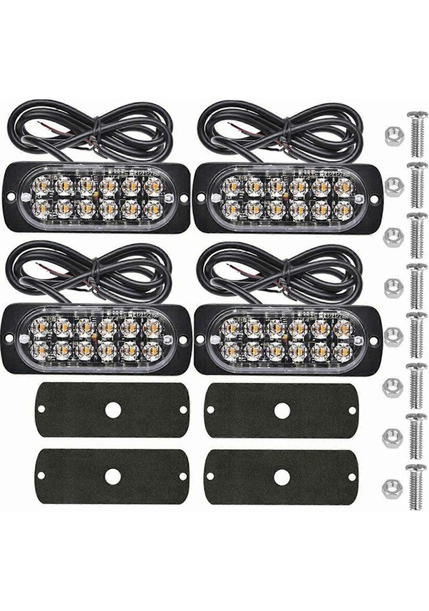 Adet 12 Strobe Led Kırmızı Işık Tehlike İşareti Acil Durum Yanıp Sönen ...
