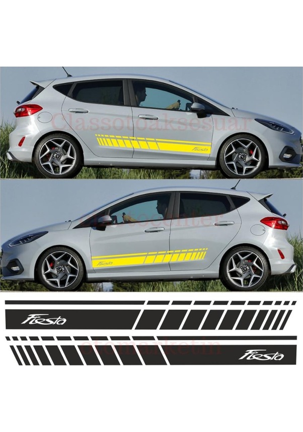 Ford Fiesta Yan Şerit Oto Sticker Sarı Fiyatları ve Özellikleri